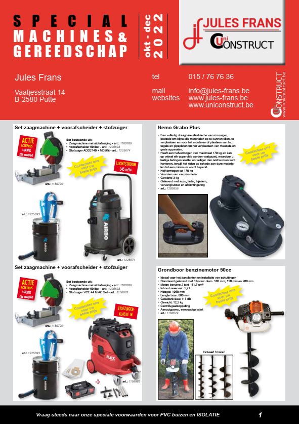 Promoties | Bouwoplossingen -en Materialen | Jules Frans